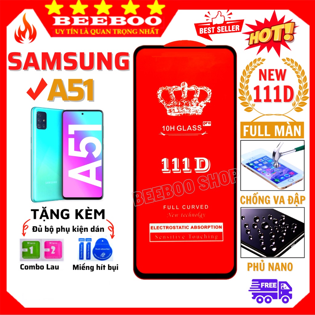 Kính cường lực Samsung A51 - Full Keo 9H – Trong Suốt HD – Full Màn ...