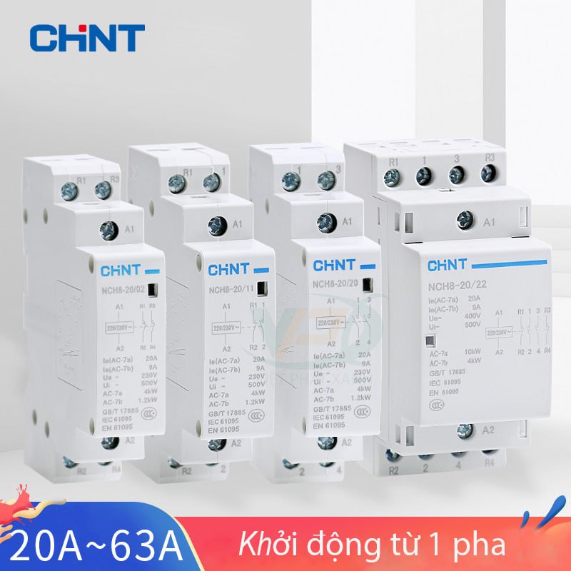 Khởi động từ 1 pha 220v/25A/ 40A /63A CHINT NCH8-25/20 | Shopee Việt Nam