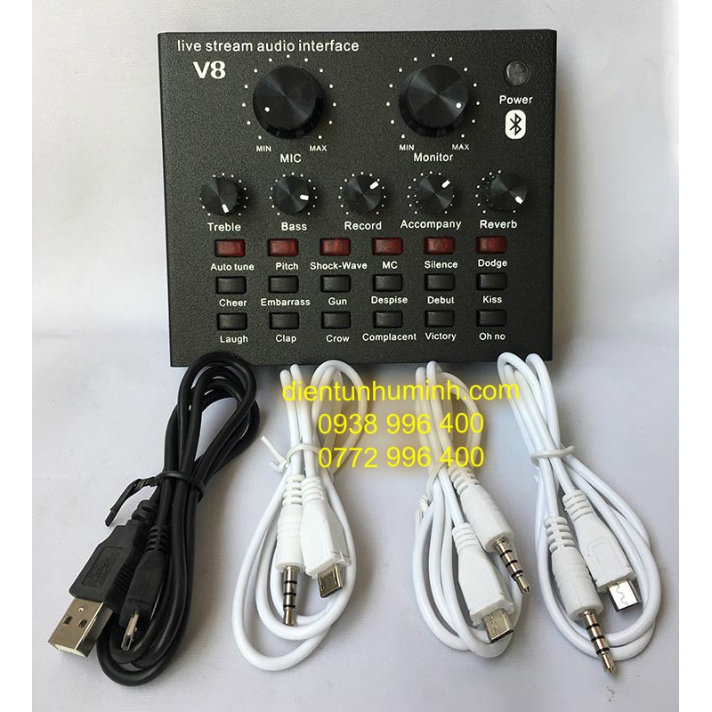 Sound card V8 Bluetooth chuyên live stream thế hệ mới | Shopee Việt Nam