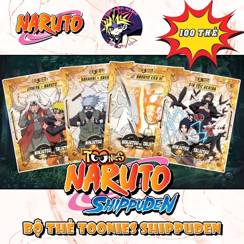 Bộ Thẻ Bài Toonies Naruto Shippuden 100 Thẻ (Kích Thước Thẻ Toonies ...