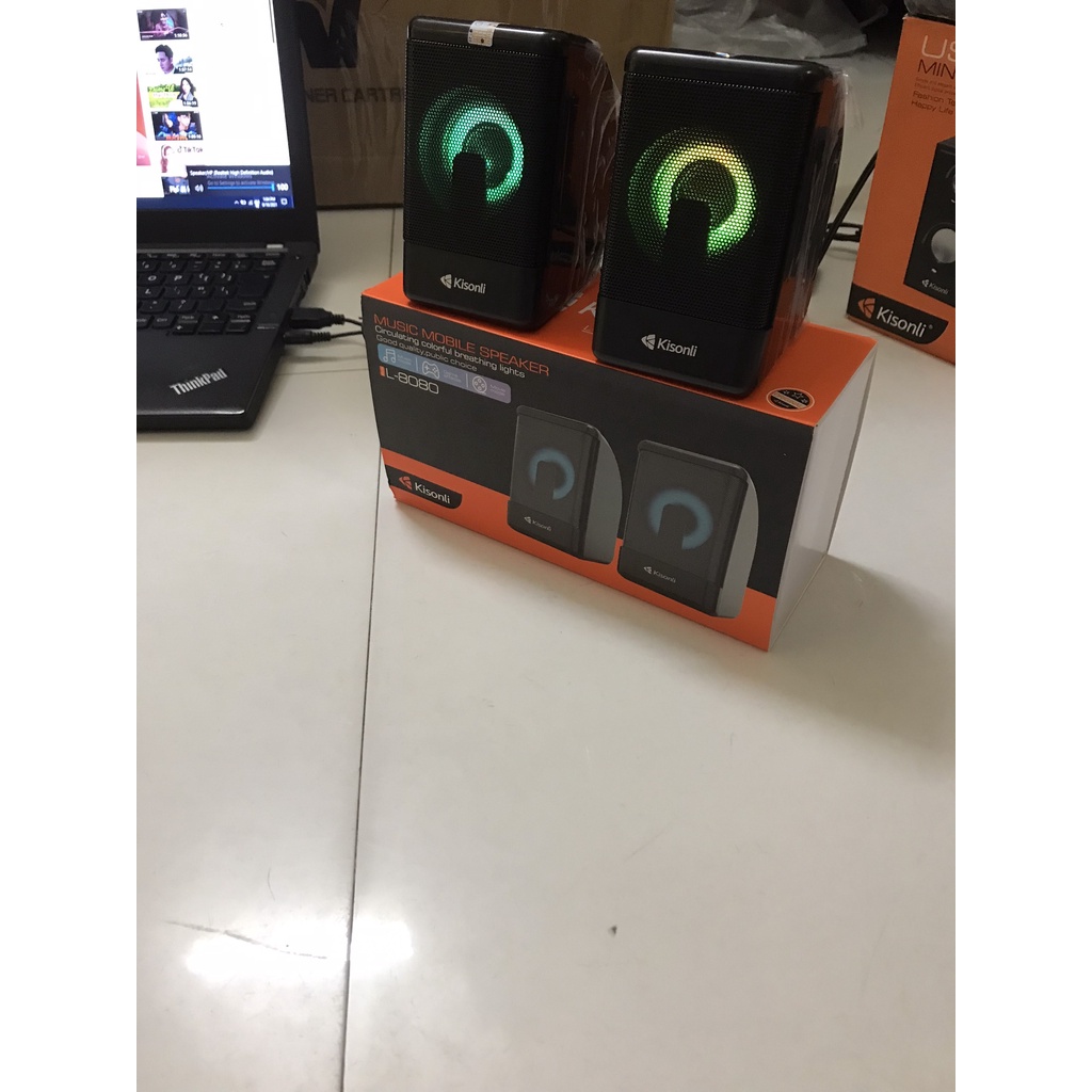 Loa vi tính 2.0 Kisonli L-8080 led RGB chuyên nhạc và game (Đen) | Shopee Việt Nam