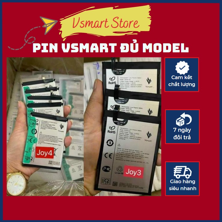 Pin Vsmart Zin Linh Kiện Chính Hãng Đủ Các Model máy: Aris,Aris Live, Live 4, Active 3, Joy 3 ...