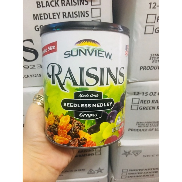 Nho khô hỗn hợp sunview raisins 425g THÙNG 12hộp của Mỹ hsd 12/25(trái ...