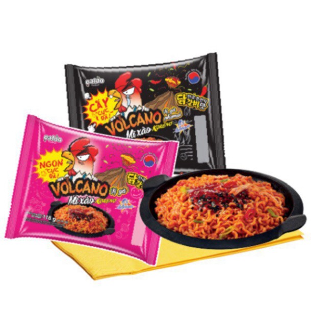 THÙNG 24 GÓI MÌ XÀO VOLCANO Vị Gà Phô Mai, Vị Gà GÓI 118G | Shopee Việt Nam