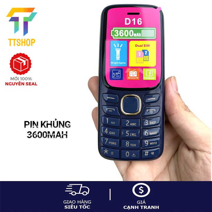 Điện thoại S-Mobile D16 2 sim 2 sóng ,loa to, pin khủng, màn hình lớn ...