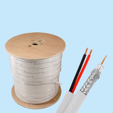 Cáp đồng trục liền nguồn DT-LINK RG59+2C CU/CCS ngâm dầu (TEM XANH ...