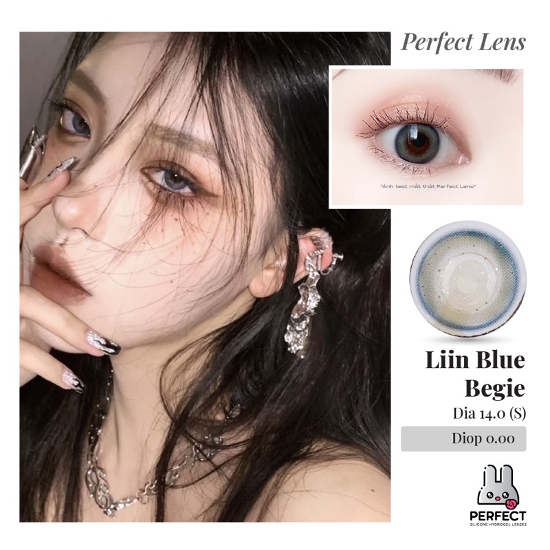 Lens Ảnh Mắt Thật, Liin Blue Begie Douyin Perfect Lens, dia 14.0, kính ...