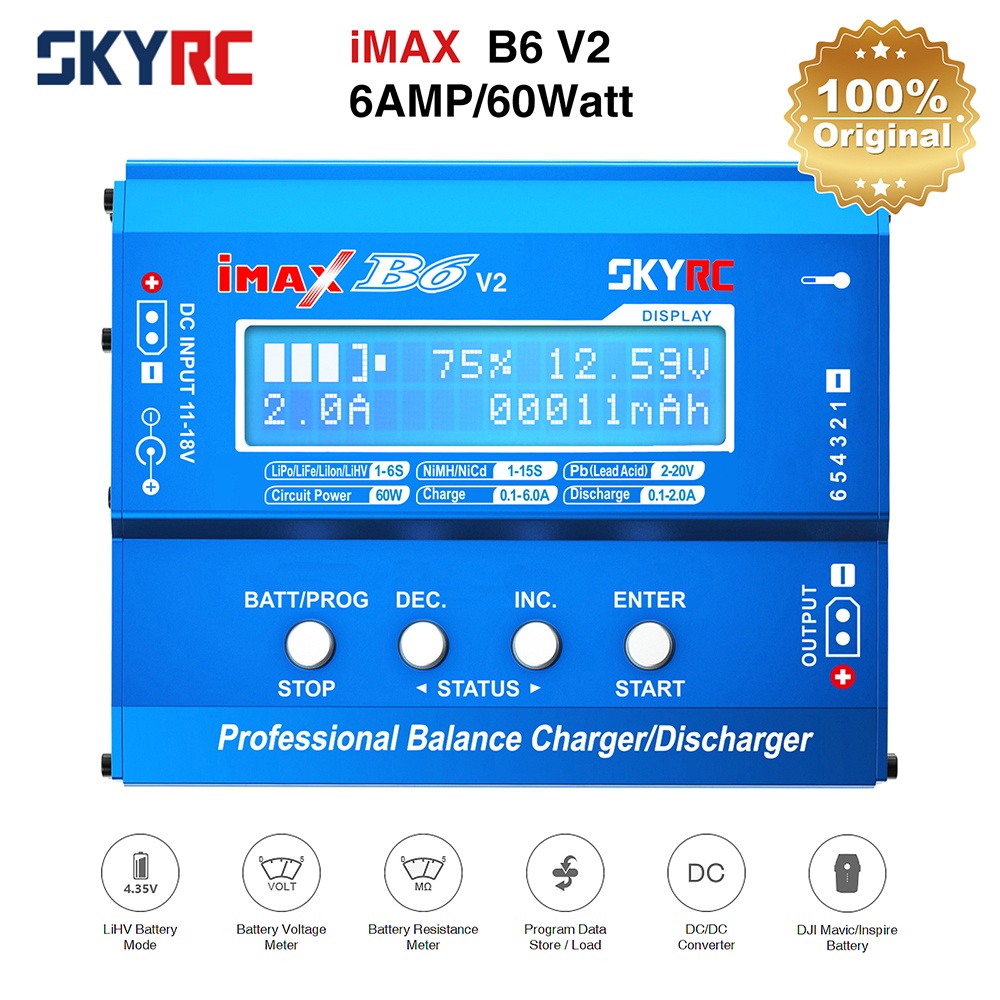 Original SKYRC IMAX B6 V2 Balance Charger Discharger 6A 60W For DJI ...