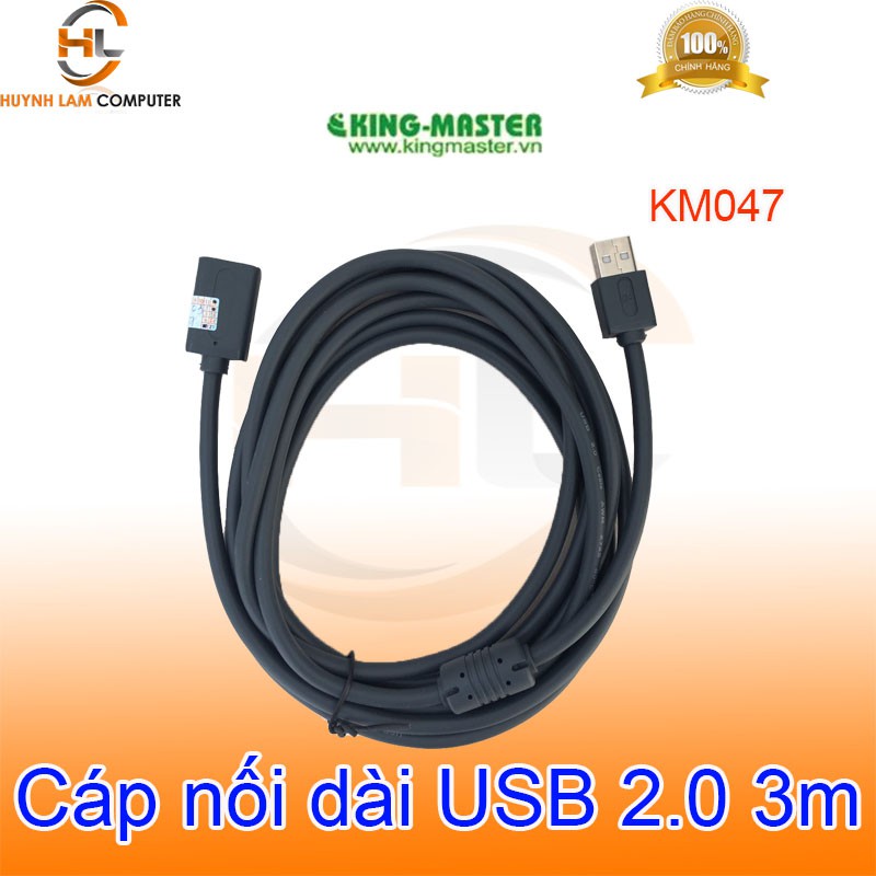Cáp nối dài USB 3m KingMaster KM047 chuẩn 2.0 chống nhiễu - Hãng phân phối | Shopee Việt Nam