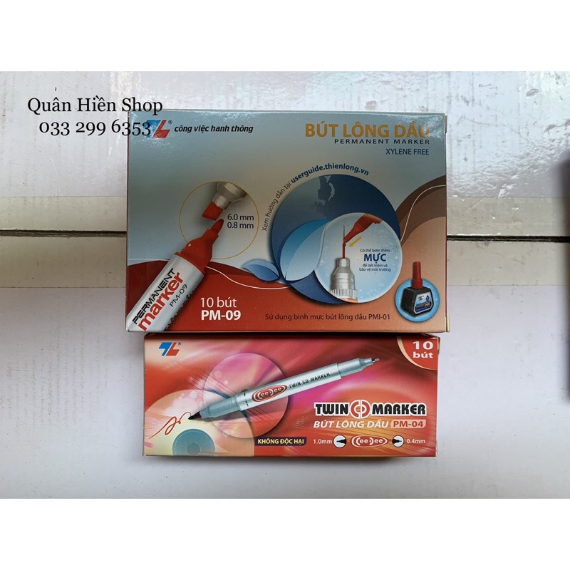 [CHÍNH HÃNG] Bút lông dầu Thiên Long PM04, PM09 hộp 10 chiếc | Shopee ...