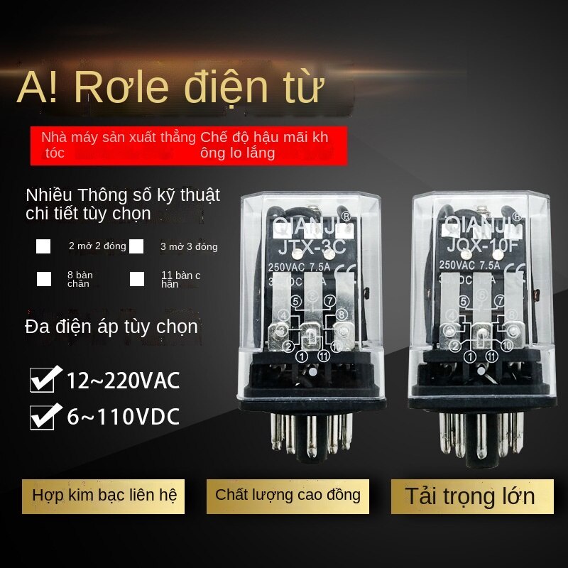 Rơ le điện từ JTX-2C 3C JQX-10F/2Z/3Z công suất cao 8 Feet 11 Feet | Shopee Việt Nam