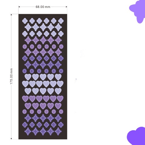 Sticker Dán Trang Trí Toploader Confetti Sổ Ruy Băng Trái Tim Lấp Lánh ...
