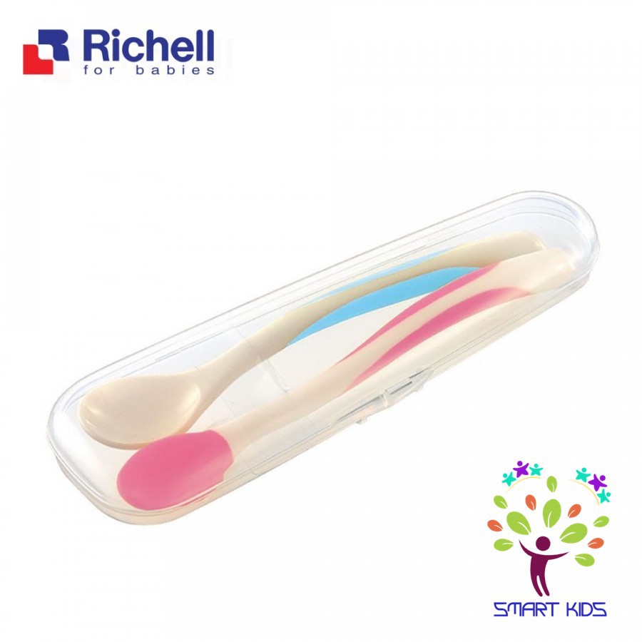 Bộ 2 Thìa Mềm Muỗng Mềm Muỗng Nhựa Có Hộp Richell | Shopee Việt Nam