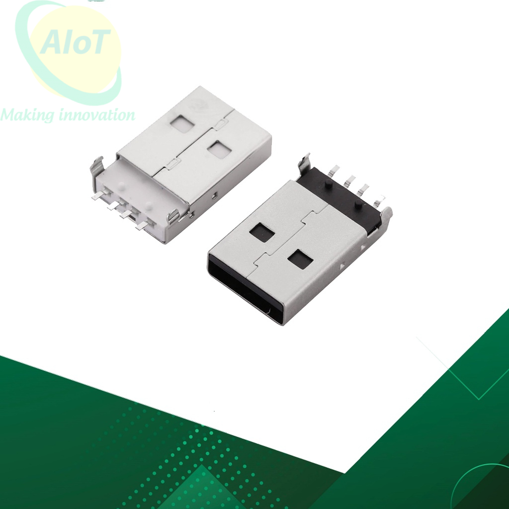 Đầu cắm USB 4 Pin type A đực, loại dán (có footprint tham khảo ...