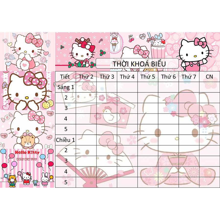 Thời khóa biểu hình hello kitty cho học sinh , sinh viên | Shopee Việt Nam