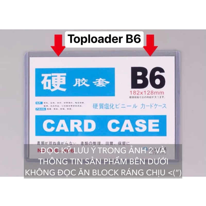 (Mua từ 3 cái - Đọc lưu ý) Toploader kích cỡ B6 card case đựng tranh ảnh bảo vệ thẻ bài | Shopee ...