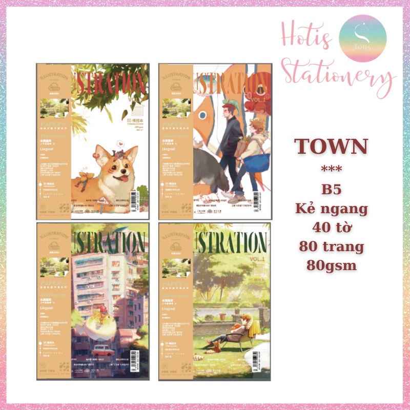 [HOTIS] Sổ tay Notebook Miss Time Illustration dạng tạp chí - B5 80/ ...