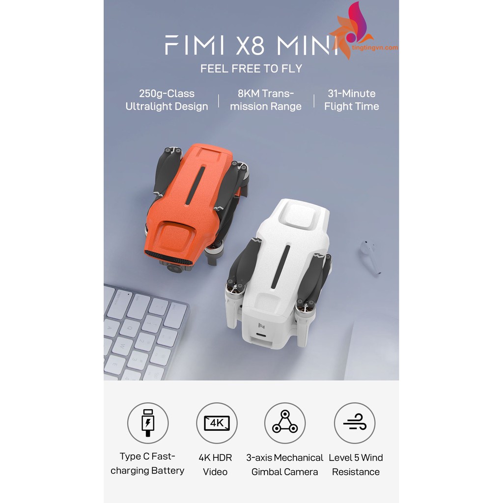 Combo Flycam FIMI X8 Mini 8KM FPV Camera 4K Gimbal 3-Axis HDR Video ...