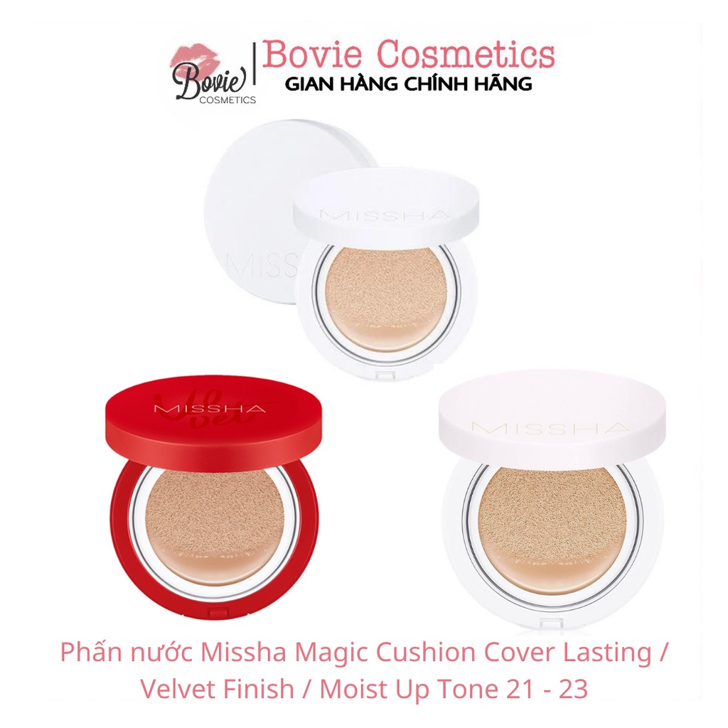 Phấn nước Missha Magic Cushion Cover Lasting / Velvet Finish / Moist Up ...