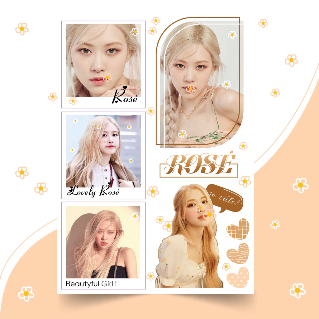 Sticker Rosé Blackpink khổ a6 (10x14,5cm) hoặc a5 (14.5x20cm) chưa cắt ...