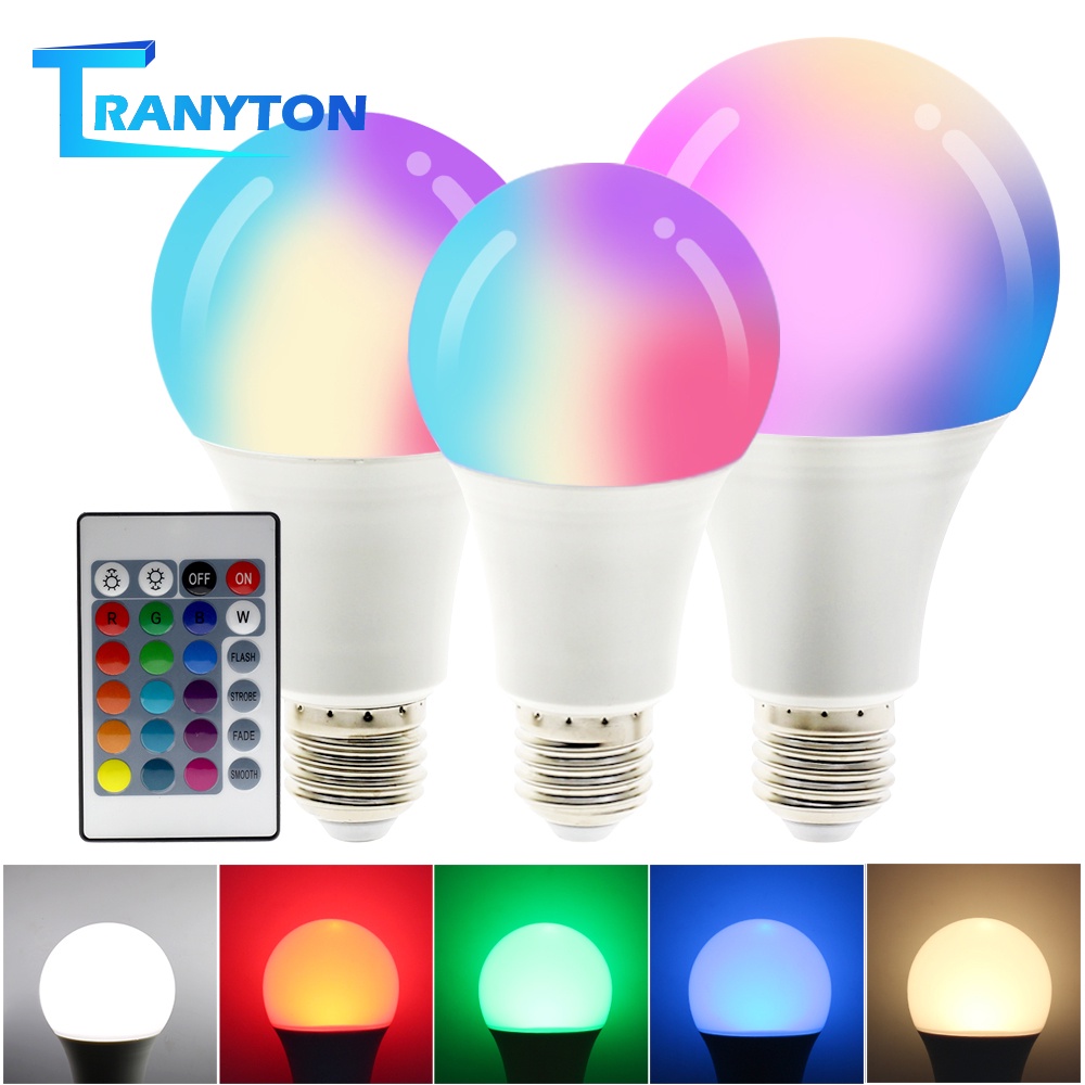 Bóng Đèn LED Đổi Màu E27 RGB 7W 12W 15W RGBW Với Điều Khiển Từ Xa Tiện ...