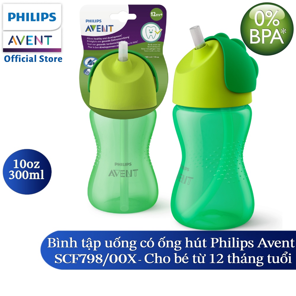 Philips Avent bình tập uống có ống hút 300ml bé từ 12 tháng SCF798/00 | Shopee Việt Nam