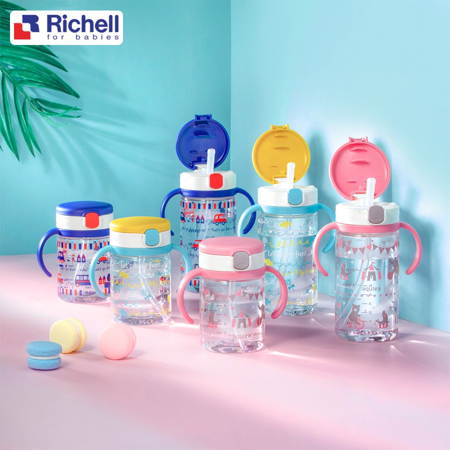Bình nước có ống hút cho bé RICHELL AQ 320ml | Shopee Việt Nam