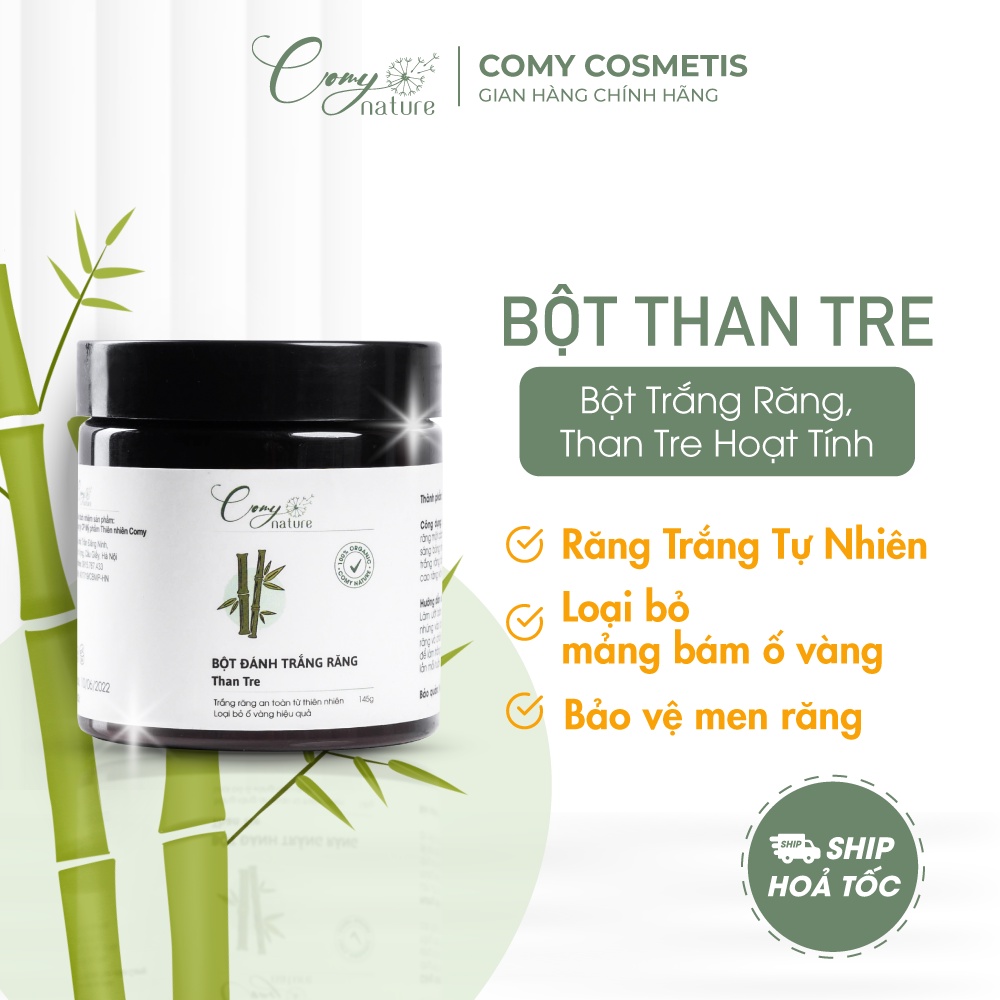 Bột Than Tre Hoạt Tính (145G) Comy Nature Trắng Răng Tự Nhiên, Loại Bỏ ...