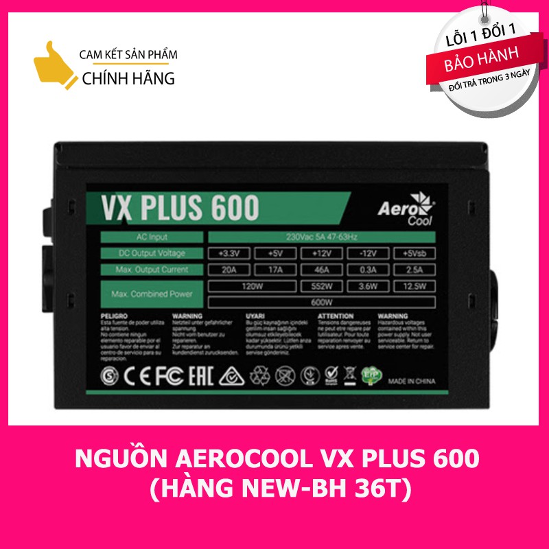 Nguồn máy tính Aerocool VX Plus 600 - 600W | Shopee Việt Nam