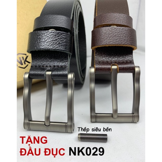 Thắt lưng da NIKA khoá chì đúc-bản 33mm- NK029 ( tặng đầu đục) | Shopee Việt Nam