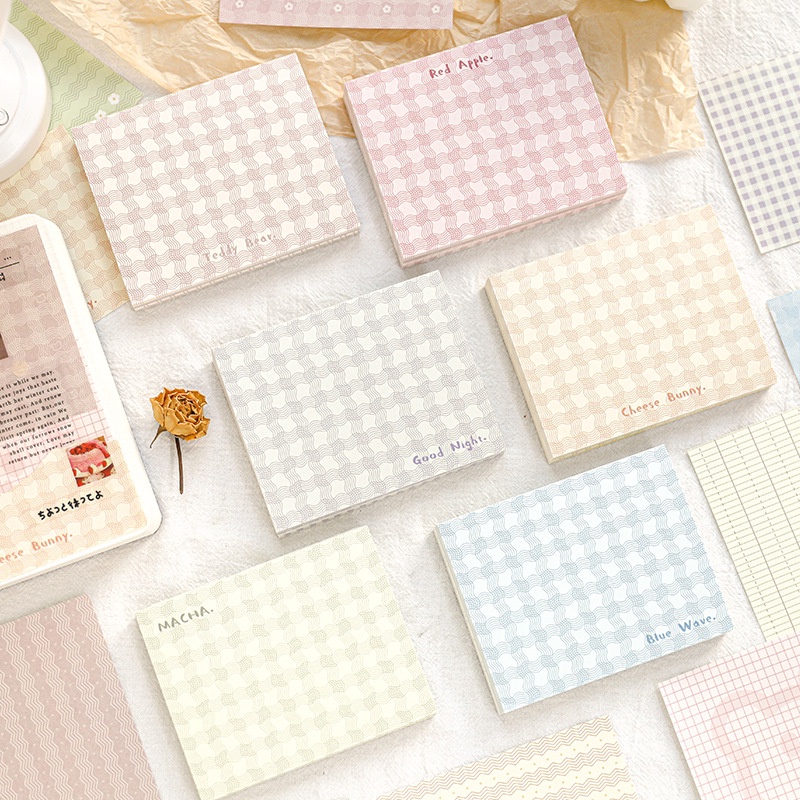 Giấy Note - Tập 100 Tờ Giấy Note Caro Pastel Lượn Sóng | Shopee Việt Nam