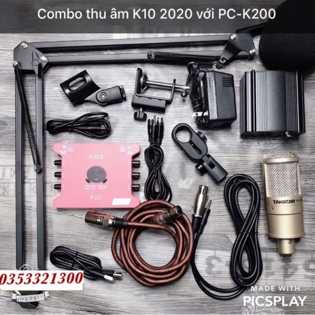 Chọn Bộ Thu Âm Mic Takstar PC K200 + Sound Card XOX K10 Bản Kỷ Niệm kèm đầy đủ phụ kiện dây kết ...