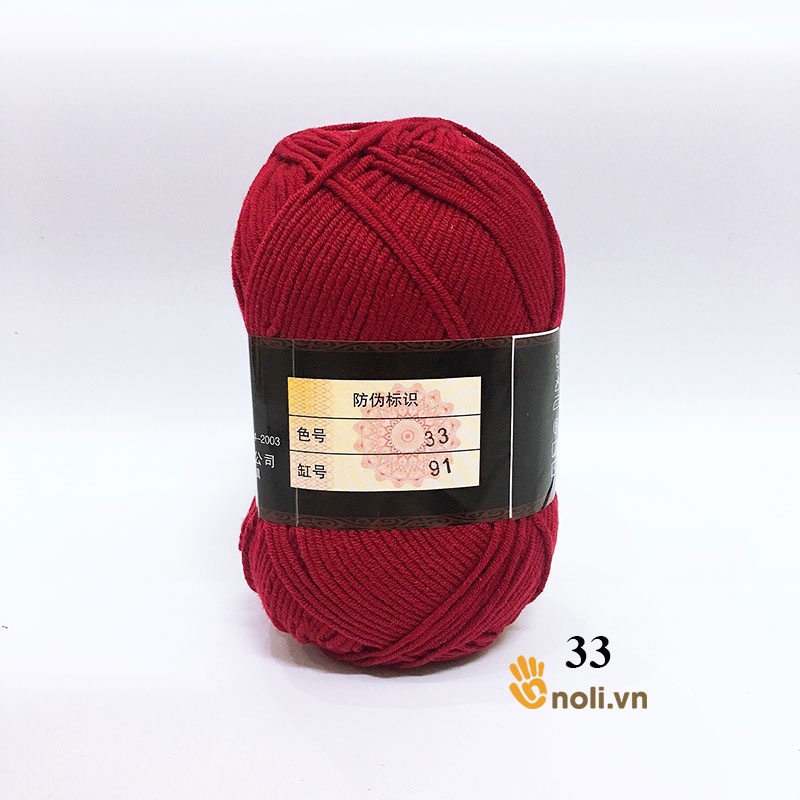 Len milk cotton 125g loại 1 se tròn, săn chắc, tơi xốp, đan móc khăn ...