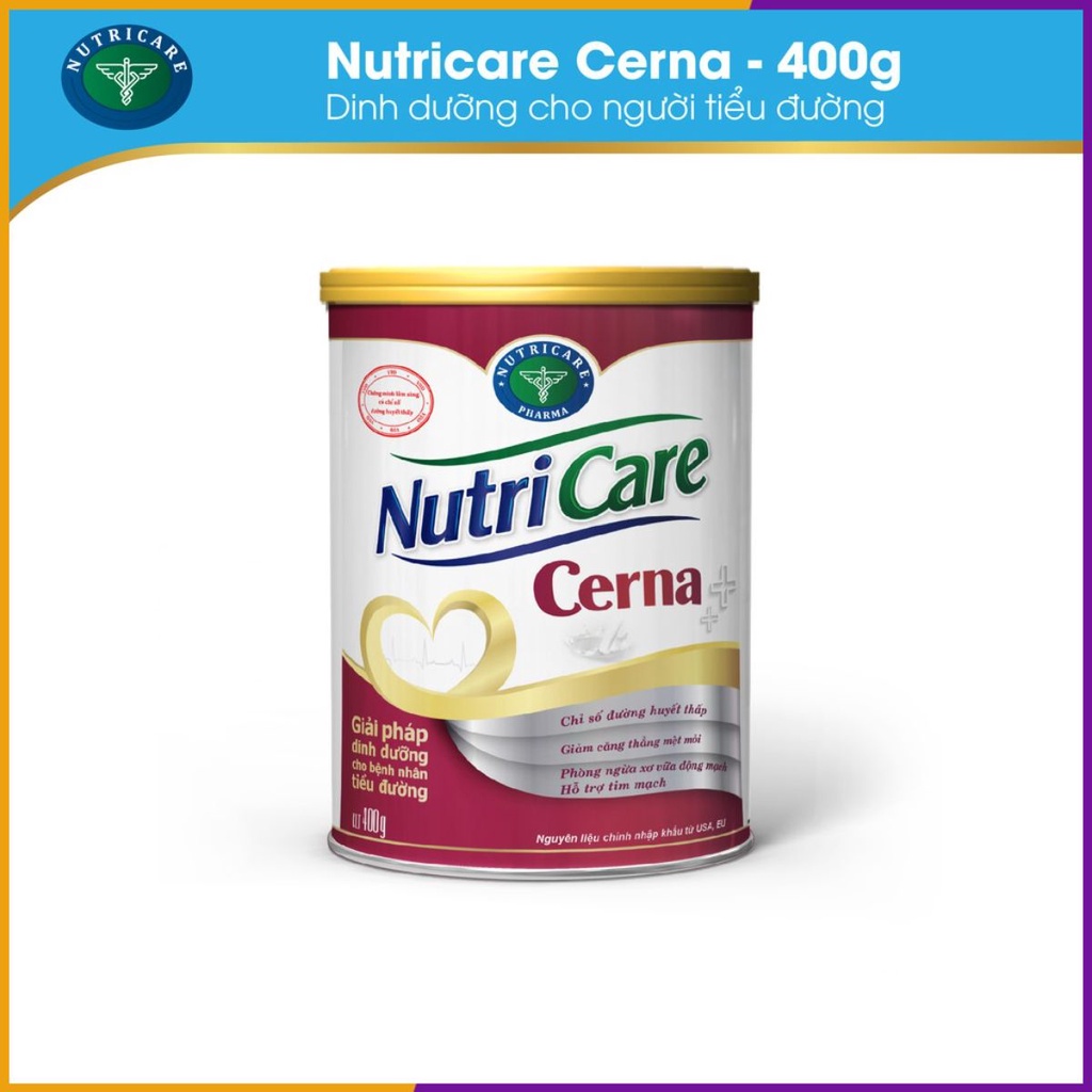 sữa NUTRICARE CERNA 400G ( DINH DƯỠNG DÀNH CHO BỆNH NHÂN TIỂU ĐƯỜNG) | Shopee Việt Nam
