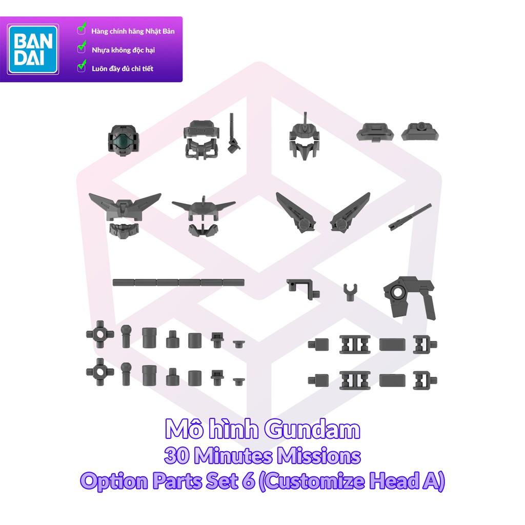 Phụ kiện Mô hình Bandai 30MM Option Parts Set 6 (Customize Head A) 1/ ...