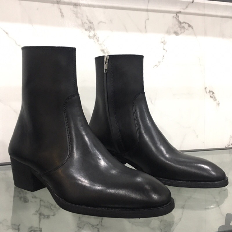 [VNBOOT TÂN ĐỨC ] Ziper boot leather ( Đế da gỗ ) | Shopee Việt Nam