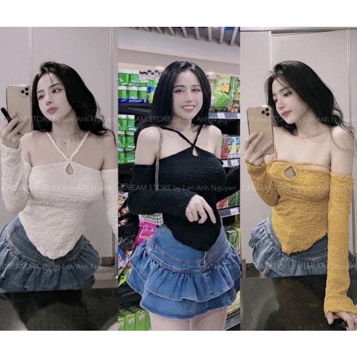 Áo kiểu nữ rớt vai chất vải Sốp co giãn 4 chiều Shop Cam Kết Hàng Y Hình Kèm Ảnh Thật Chính CHủ ...