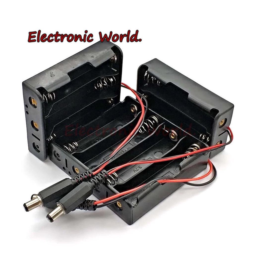 Hộp Pin 18650 2 Ngăn 3 Bit 4 Bit 18650 Với Ổ Cắm DC5.5 * 2.1mm | Shopee ...