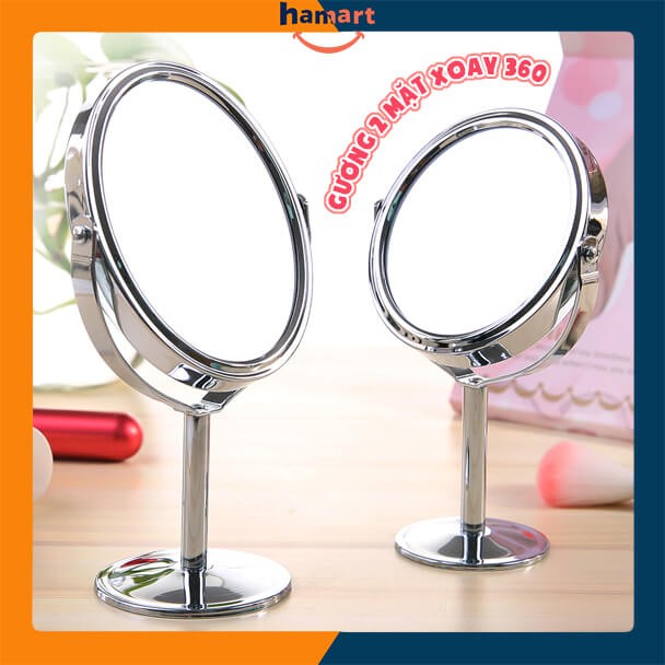 XOAY 360° PHÓNG X3 Gương 2 Mặt Mini Để Bàn Gương Trang Điểm Hamart ...