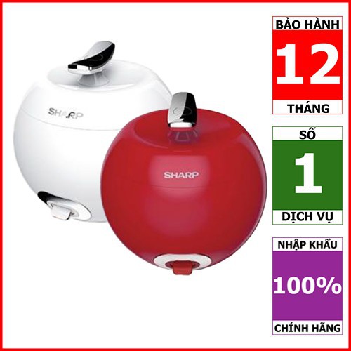 Nồi cơm điện mini Sharp KS-A08V-WH | KS-A08V-RD 0.72 lít (Hàng chính ...