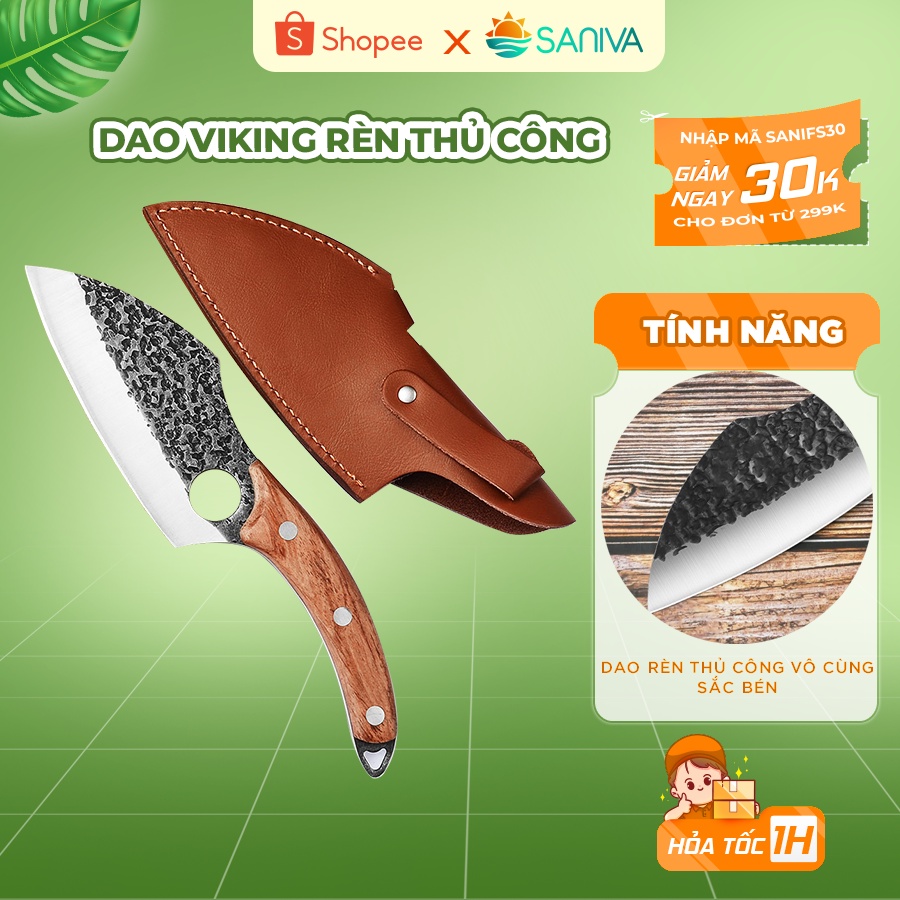 Dao Rèn Viking Thủ Công Làm Bằng Thép Cacbon, Tặng Kèm Bao Da Cao Cấp ...