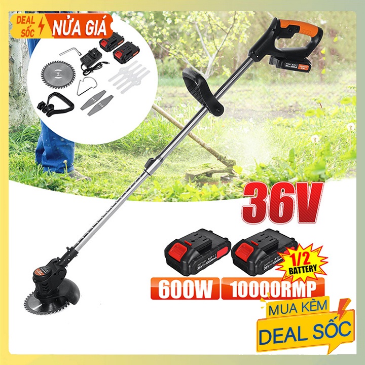 Máy cắt cỏ LAPUSEN dùng pin 36v chính hãng 2 Pin [Tặng 8 lưỡi cắt ...