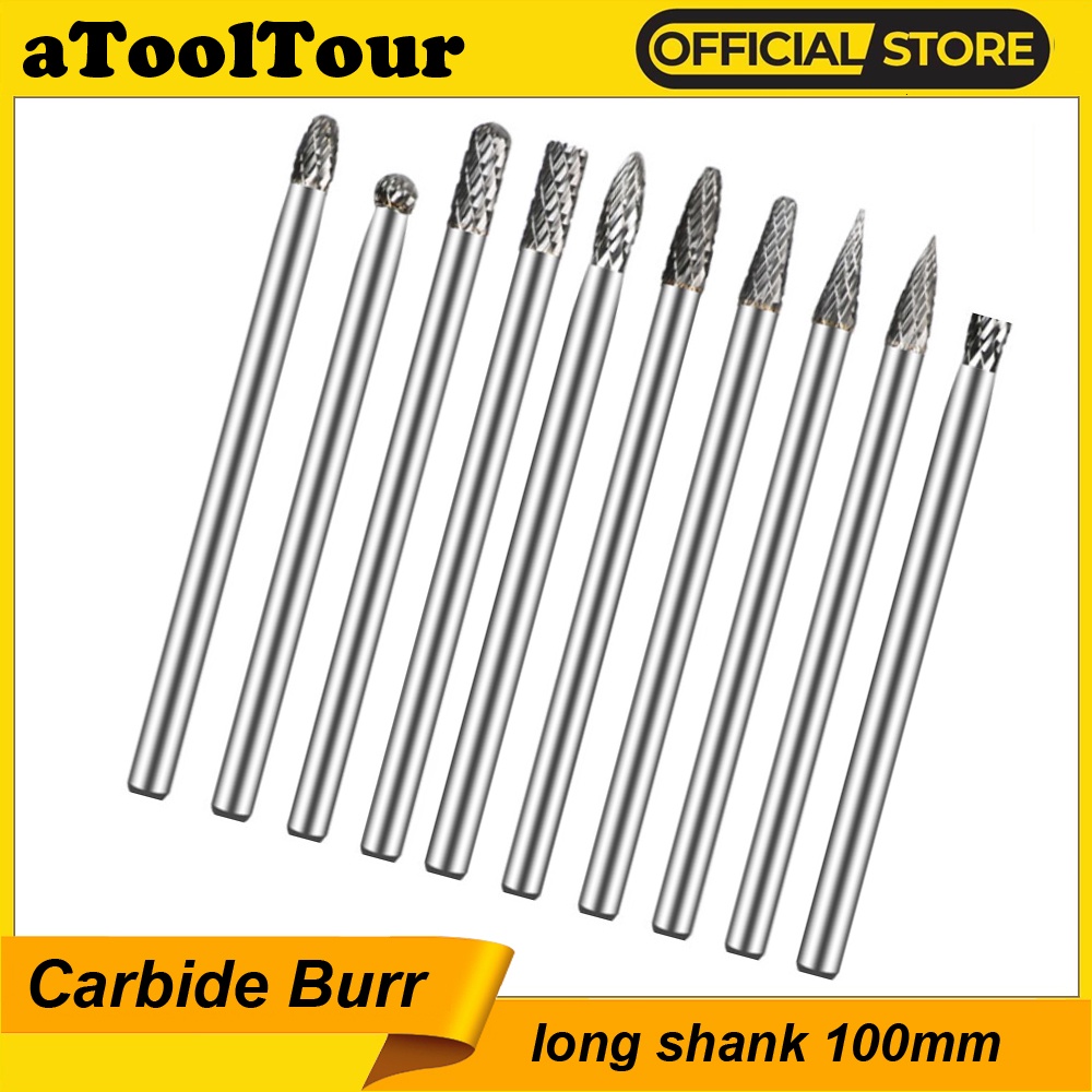 Mũi Mài Cạnh Xoay 100mm Thân Dài 6x6mm Bằng Vonfram Cacbua | Shopee ...