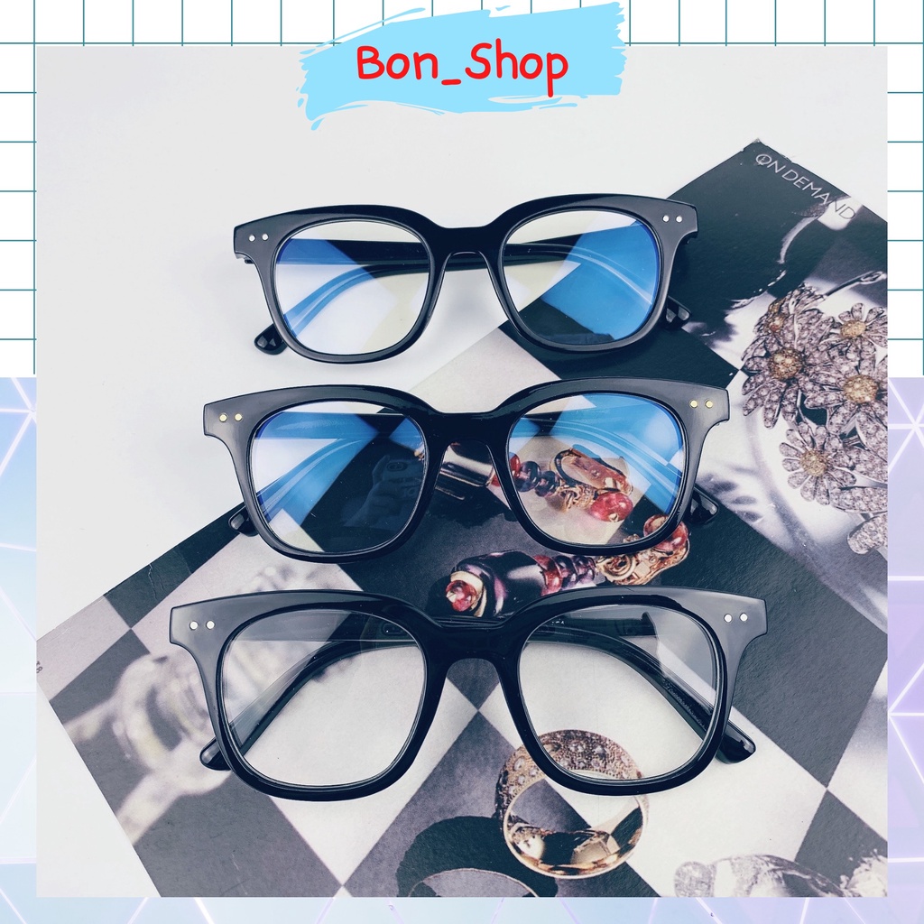 Gọng kính cận Form Vuông 2 chấm ngang tròng Váng hot trend 001 _ Bon ...