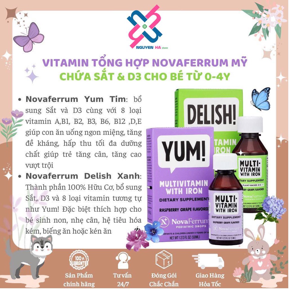 Vitamin Tổng Hợp Multivitamin Novaferrum Yum - Delish - MMM bổ sung Sắt ...