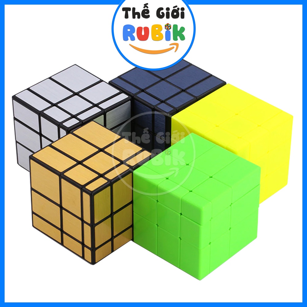 Rubik QiYi Mirror 3x3 Vàng Bạc Xanh Than | Rubic Biến Thể Gương MoYu ...