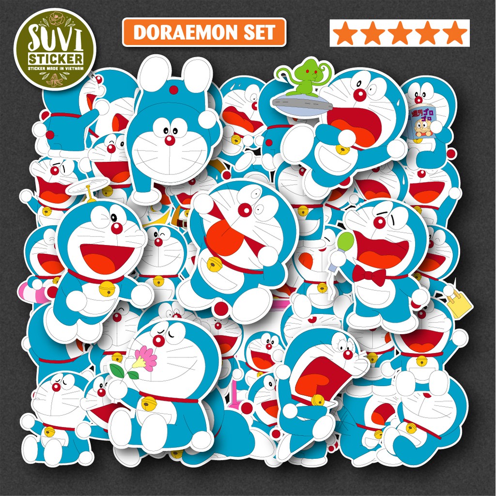 50 Sticker Doraemon chống nước sticker dán laptop, điện thoại, đàn ...