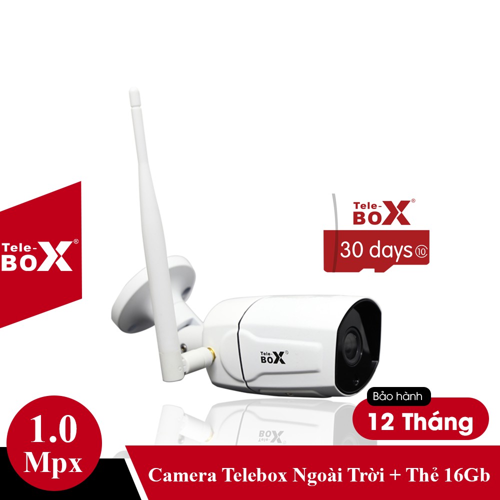 Camera Wifi Ngoài Trời Telebox 1.0Mpx + Kèm 1 Thẻ Nhớ Telebox 16Gb ...