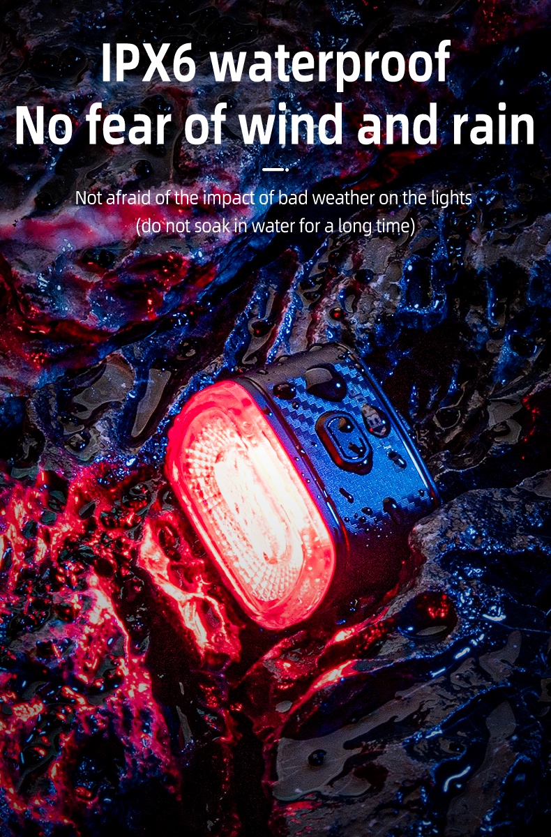 [Đóng gói bởi Shopee] Đèn Hậu Xe Đạp ROCKBROS Q2S Thông Minh, Chống Nước IPX6, Sạc USB Tiện Lợi ...