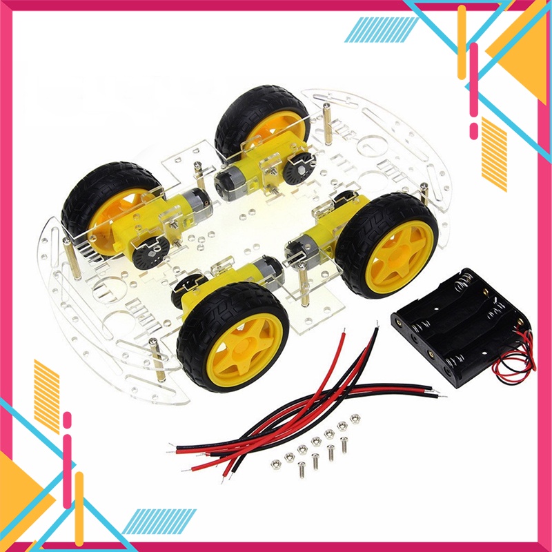 Khung xe robot 4 bánh 2 tầng đủ bộ - Arduino | Shopee Việt Nam